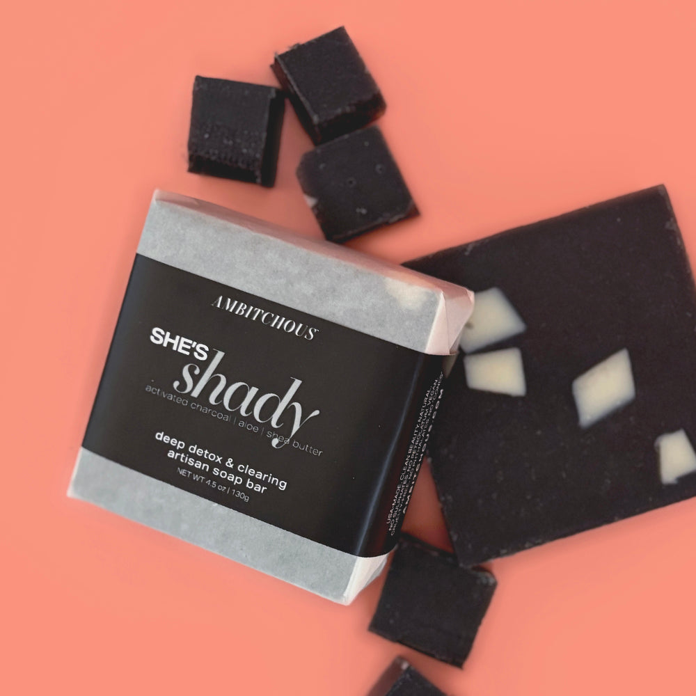 She's Shady Charcoal & Aloe Soap Bar – AMBITCHOUS
